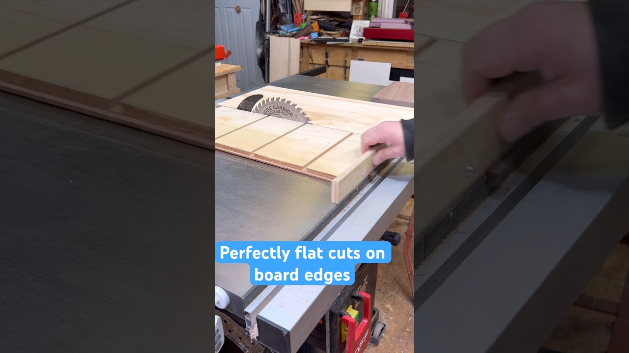 Getting perfect flat cuts on edges of boards #workshop #woodworking #tools