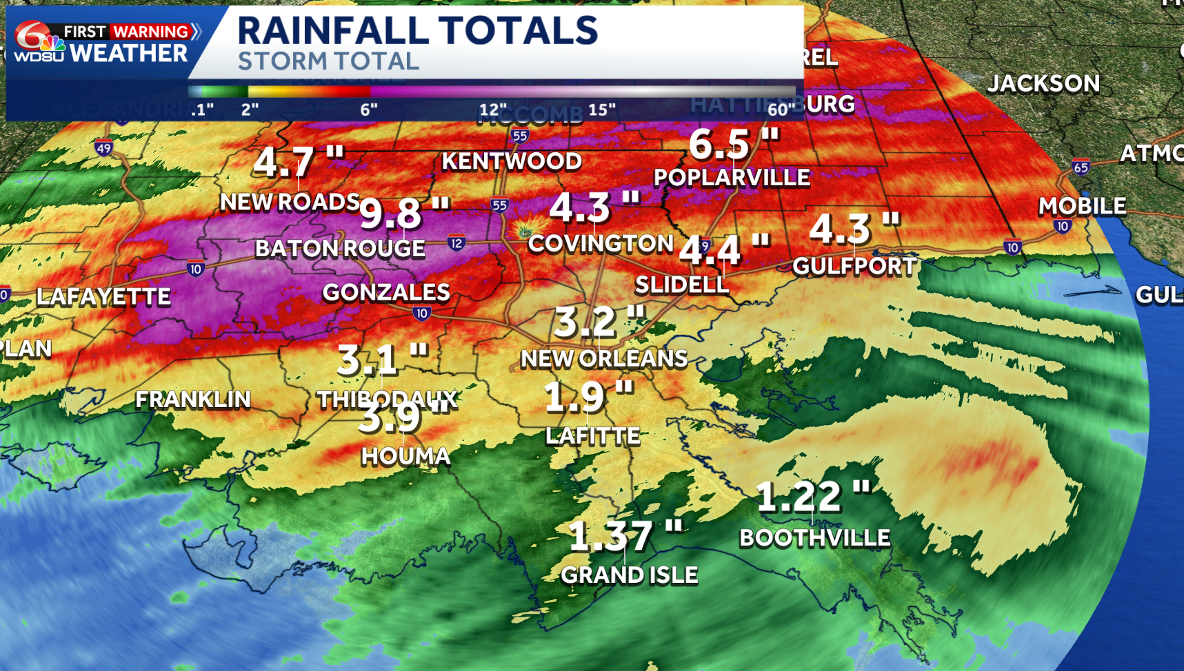 Heavy rain in southeast Louisiana Saturday with more rain in the forecast