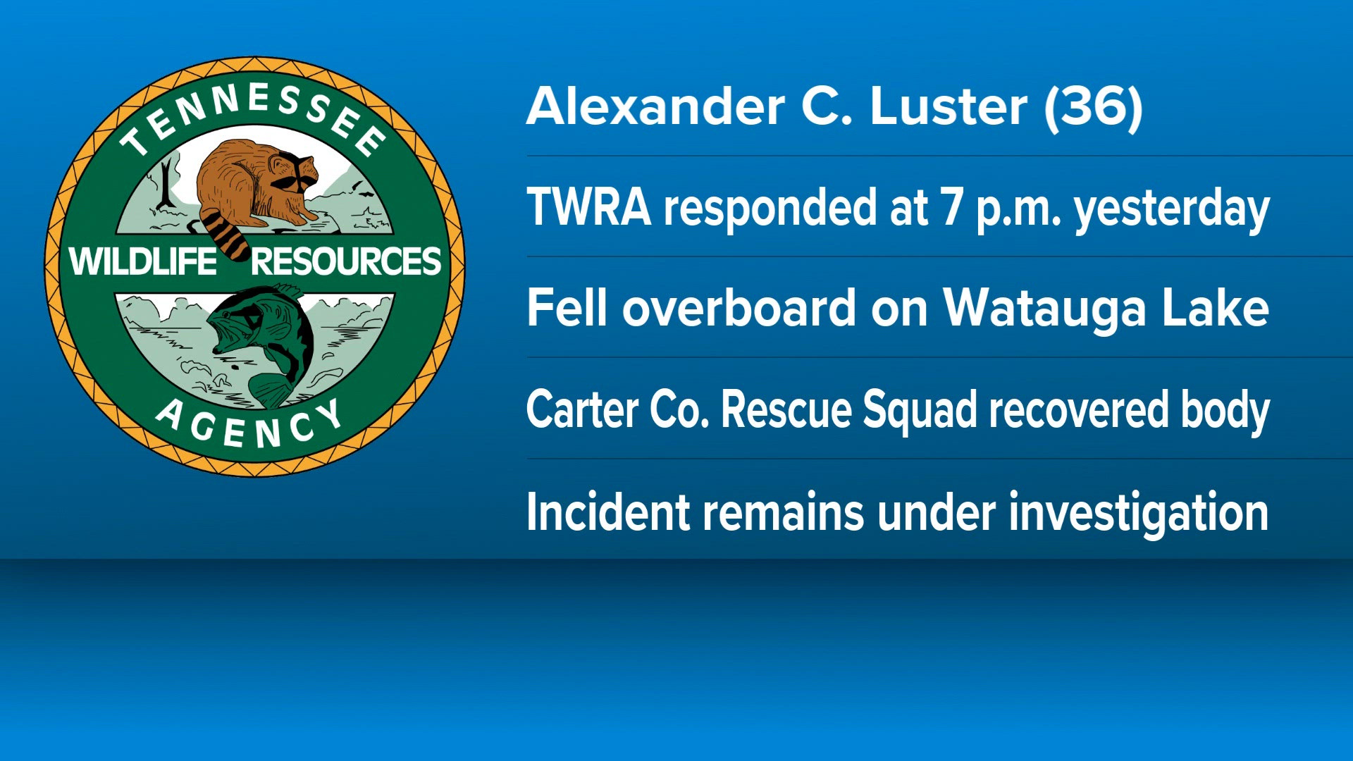 TWRA investigating boating death on Watauga Lake in East Tennessee