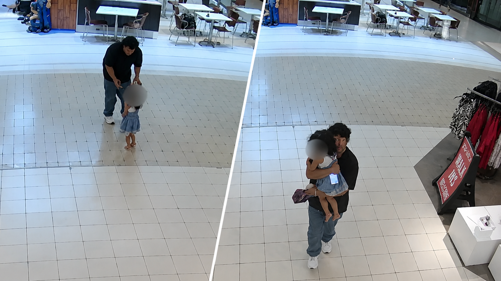 A stranger picked up a toddler and walked away