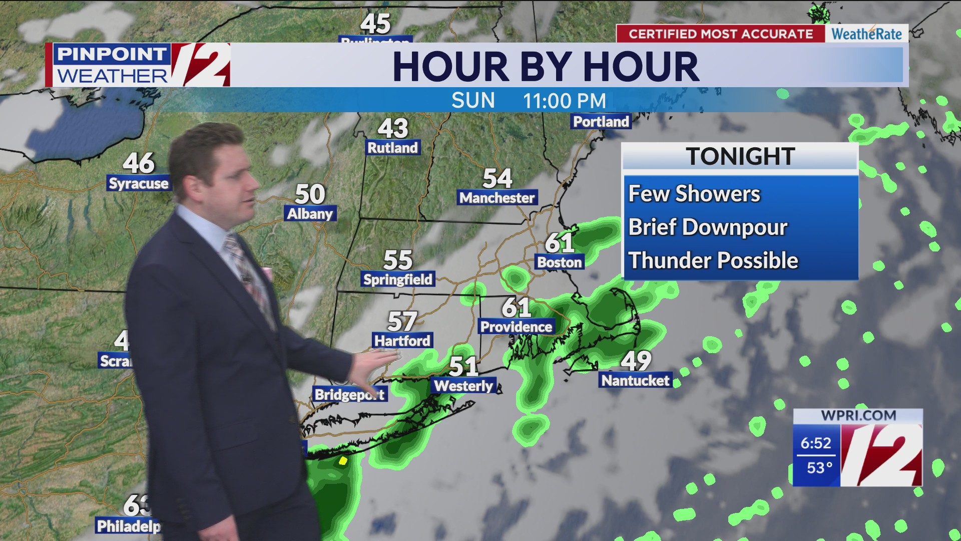 WPRI 12 weather forecast 5/10/26: Clouds, bit of sun, and mainly dry today
