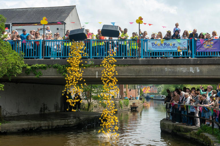 Making a splash with 21 pictures from the famous Appley Bridge Duck Race