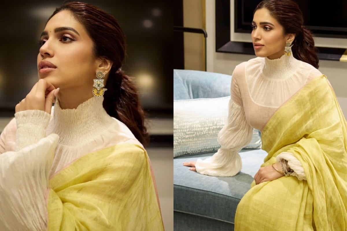 Bhumi Pednekar’s checkered Anavila sari and Victorian blouse are a ...