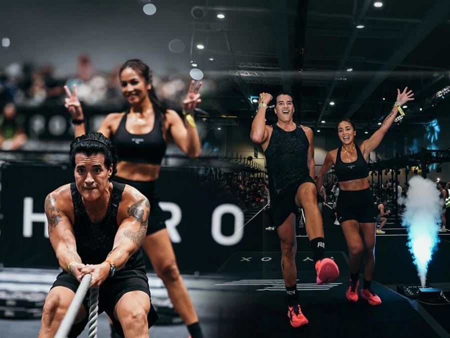 Troy Montero and Aubrey Miles finish first Hyrox together