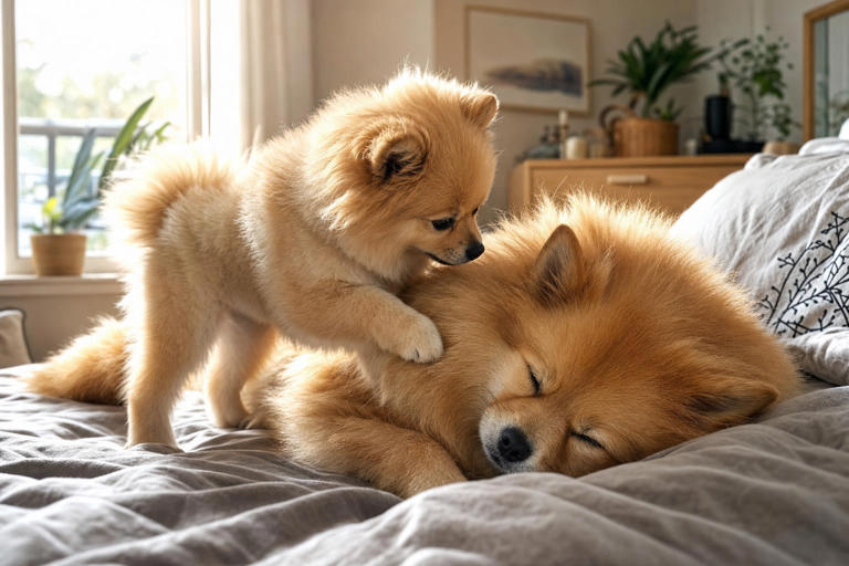 Ce petit chien bondit sur son frère chaque matin : la raison ...