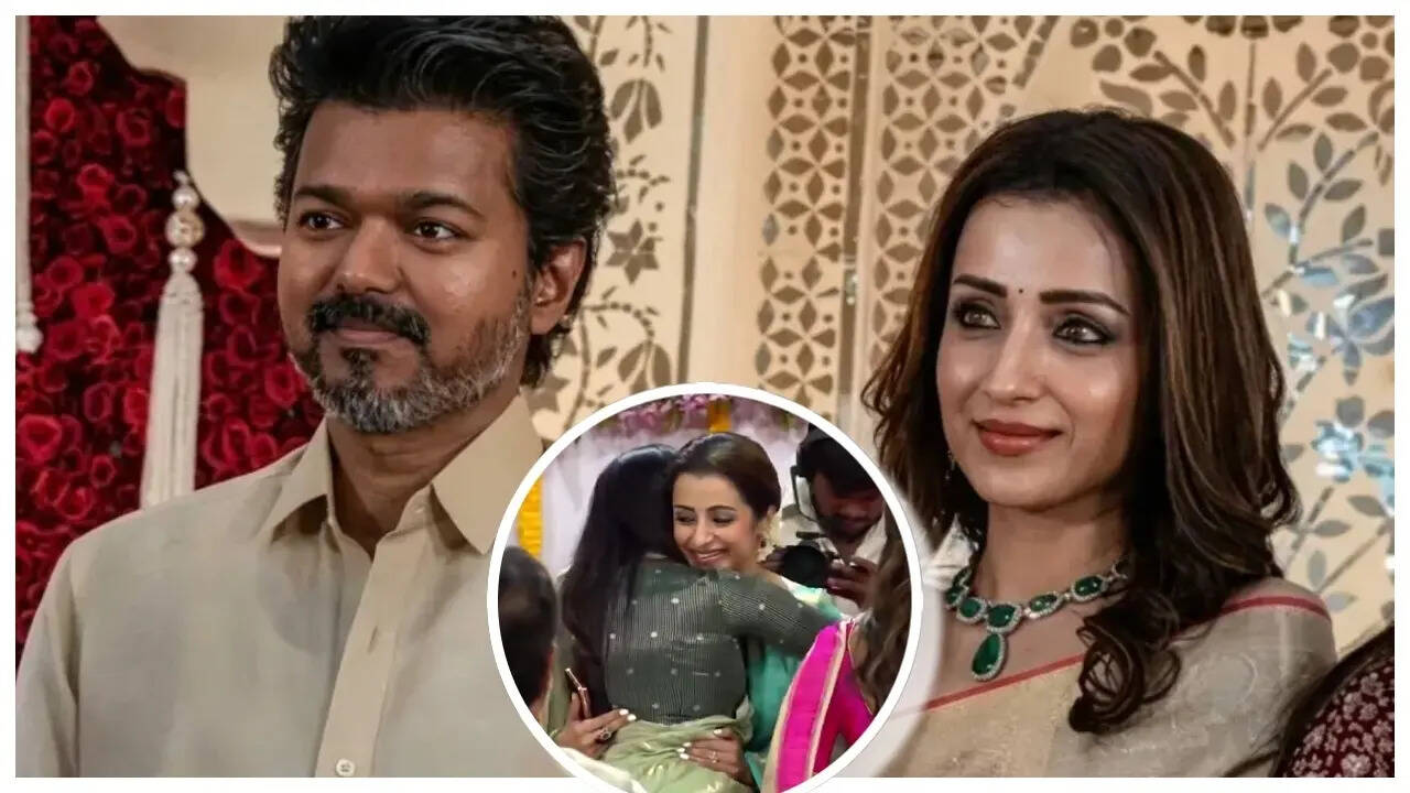 Trisha Krishnan warmly greets Vijay's family ahead of the oath-taking ...