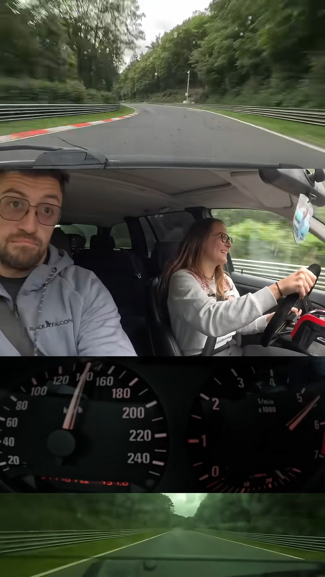 She scared me in her E36 drift missile at the Nürburgring