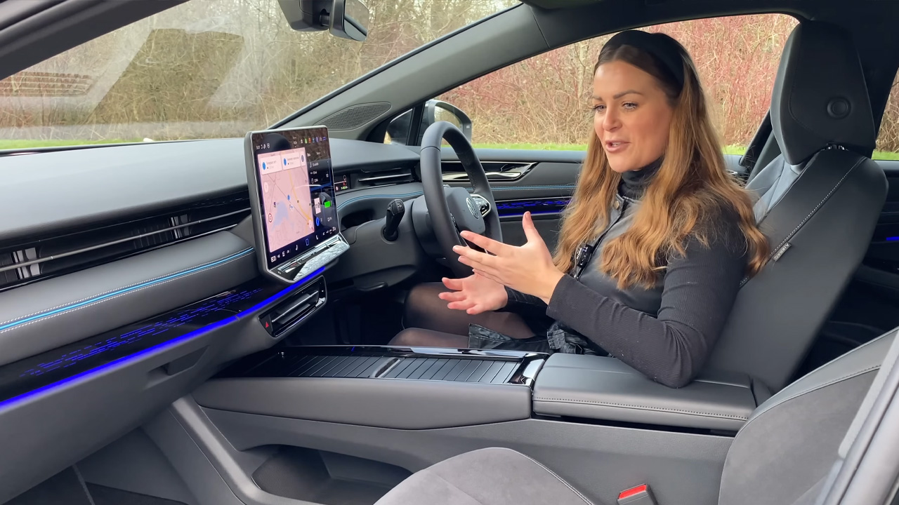 The futuristic interior and giant display of Volkswagen ID 7