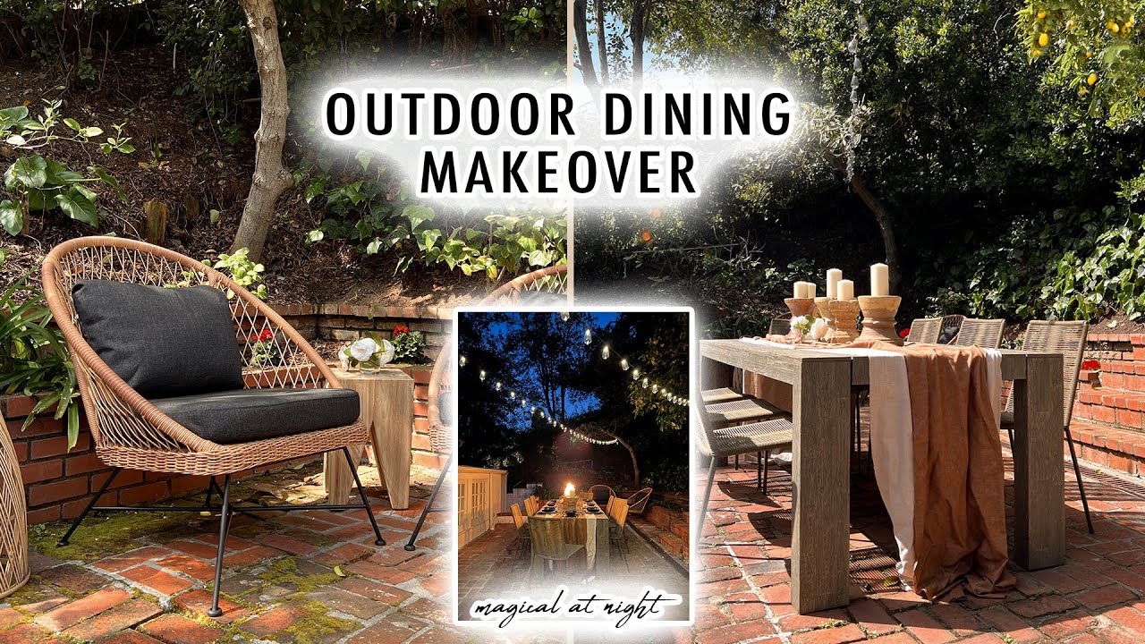 Outdoor dining makeover before and after