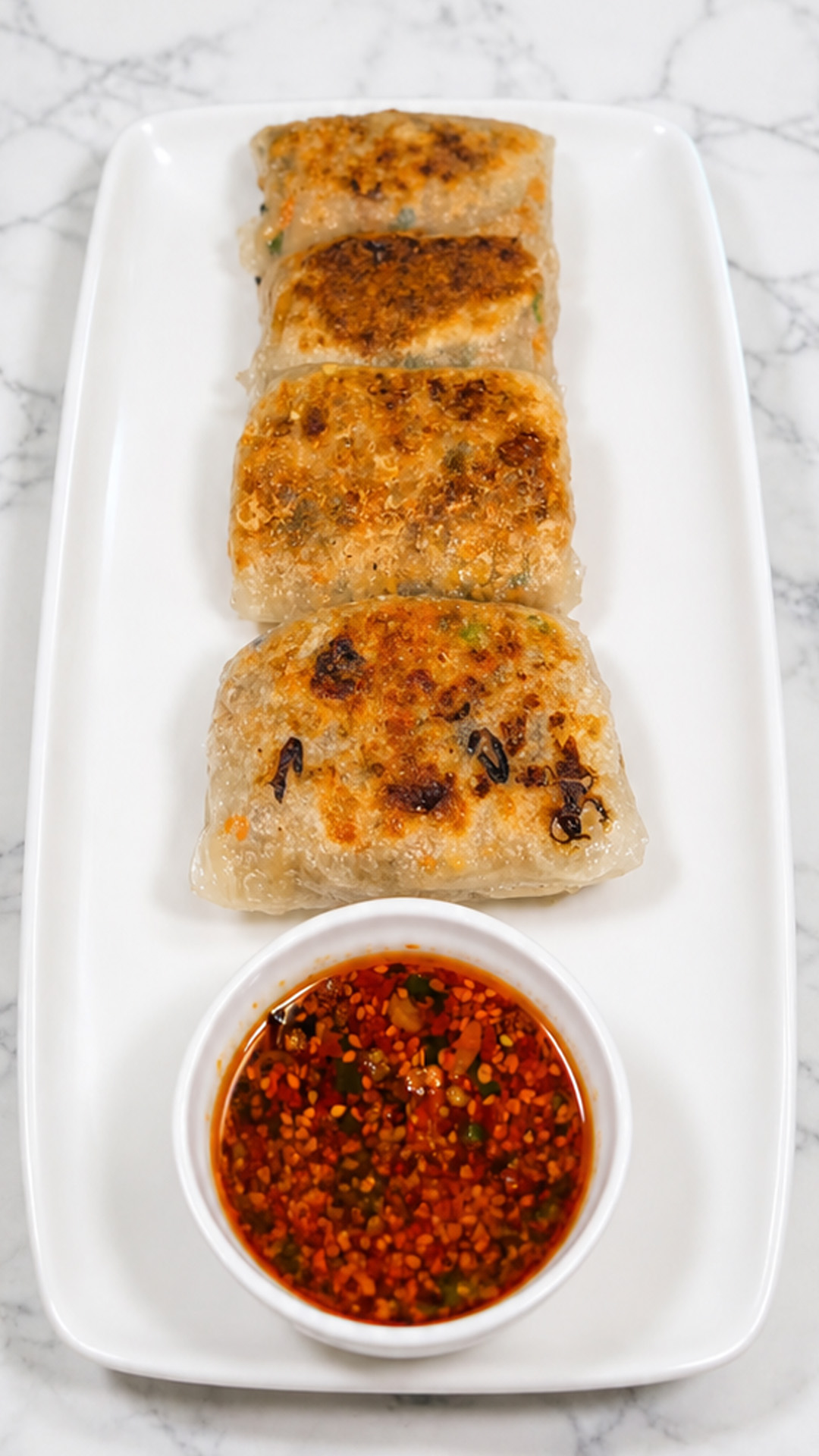 Crispy vegan rice paper dumplings with tofu and cabbage recipe