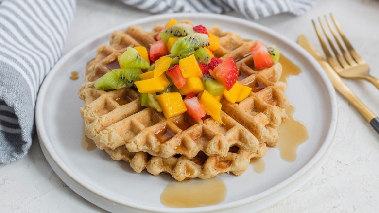 Healthy oat waffles recipe