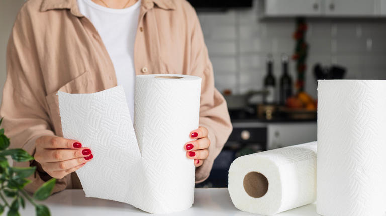 Ditch the basic paper towel holder for a cuter alternative that adds ...