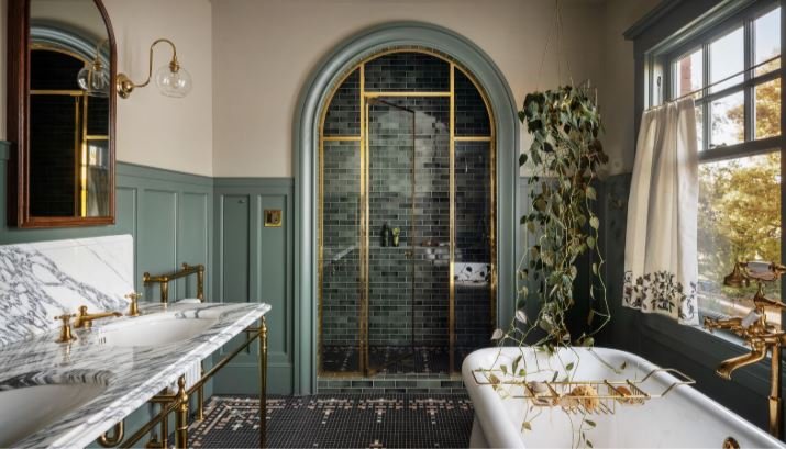 8 bathroom colors designers are using for a calmer, warmer space this year