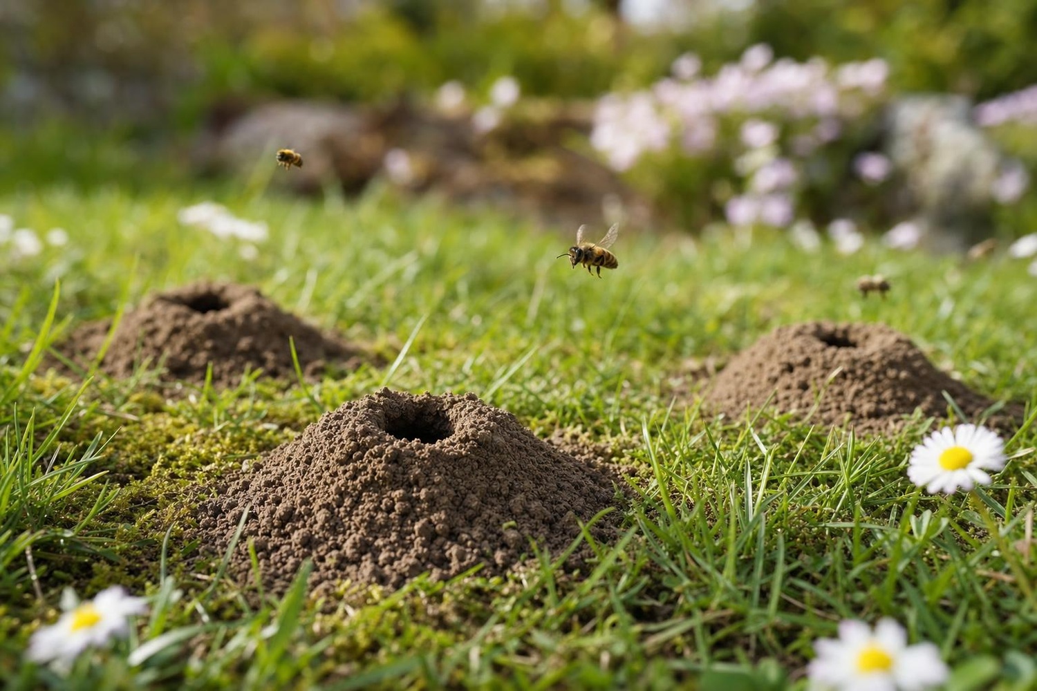 Abeilles minières : ces petits trous dans votre pelouse ne sont pas des ...