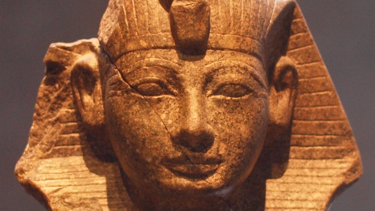 A limestone structure inscribed with the cartouches of Pharaoh Apries ...
