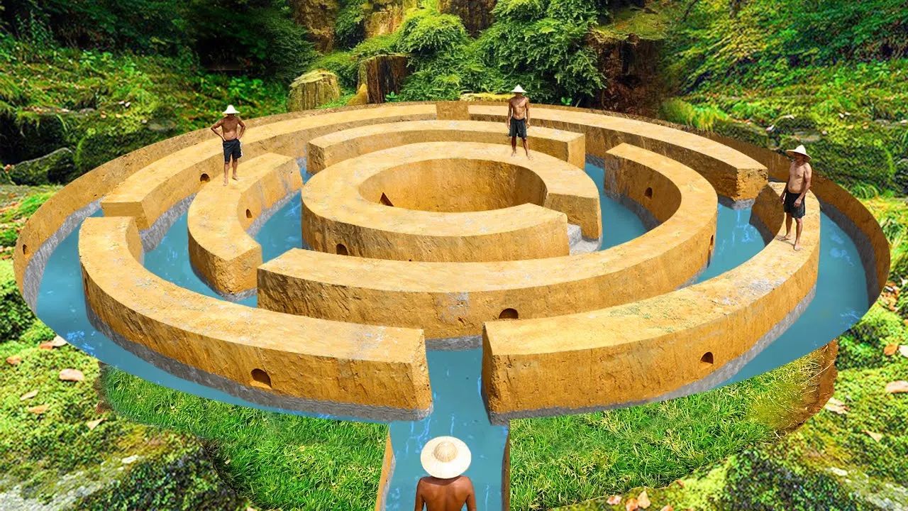 Building a secret maze swimming pool