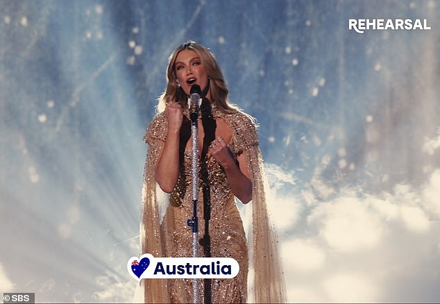 First Look Delta Goodrems Eurovision Rehearsal As Australia Emerges