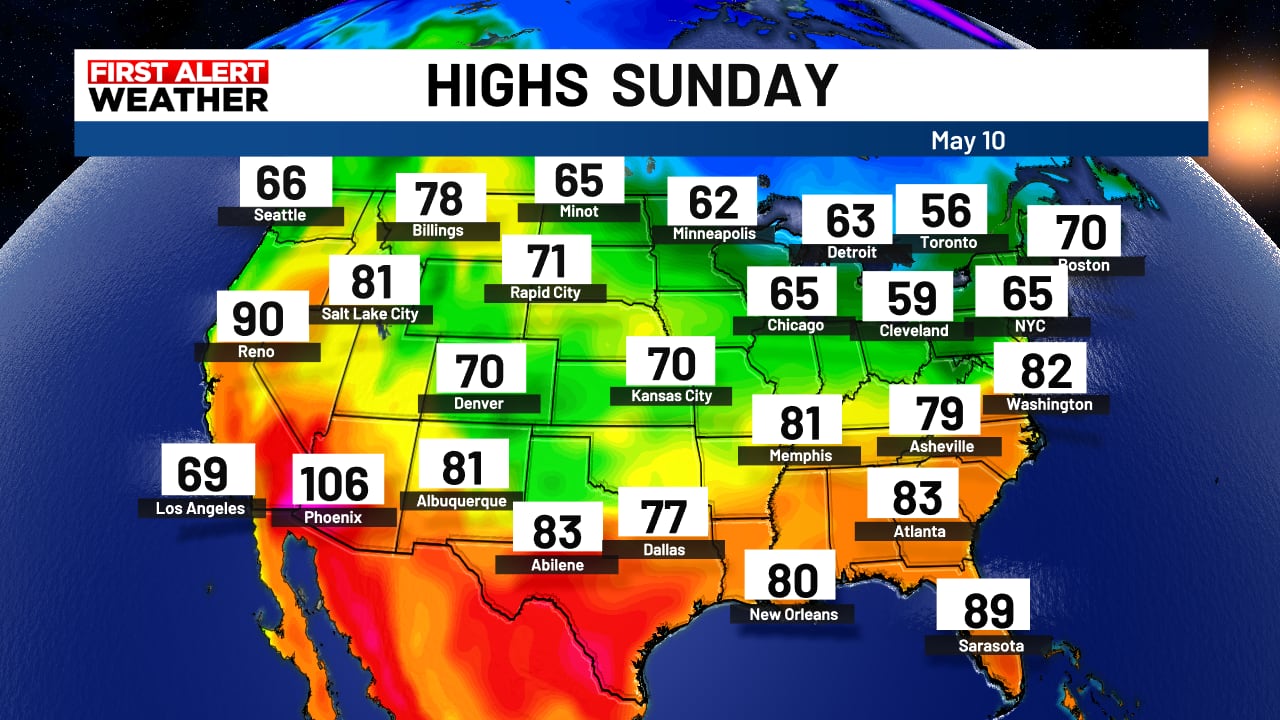 Rain chances stay low for Mother’s Day