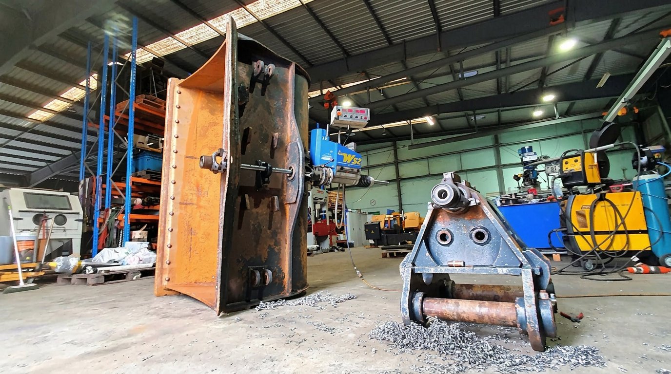 Komatsu PC350 line boring repair