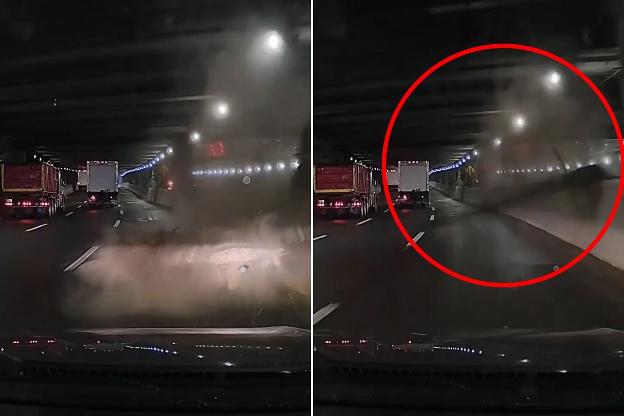 Massive piece of debris falls in NYC tunnel, leaving driver inches away ...