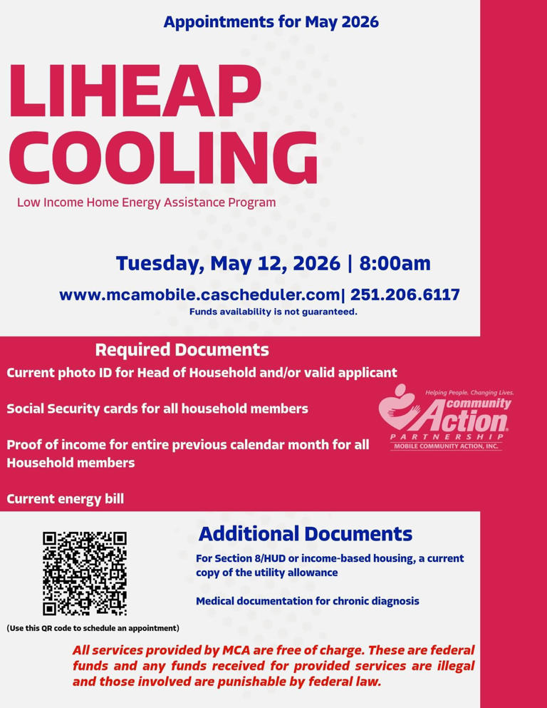 Mobile Community Action announces cooling assistance appointments available