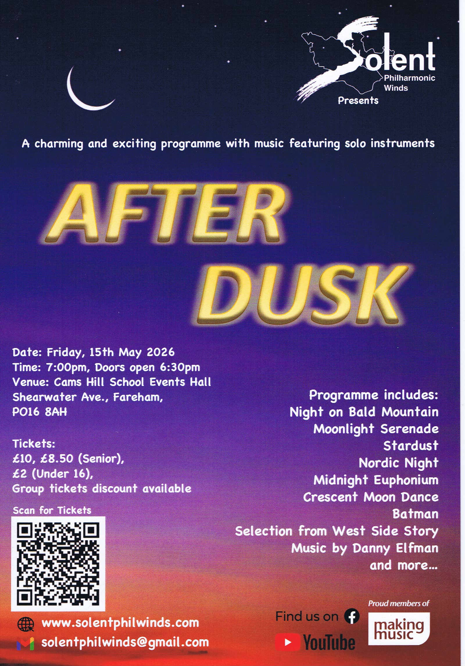 Solent Philharmonic concert “After Dusk”