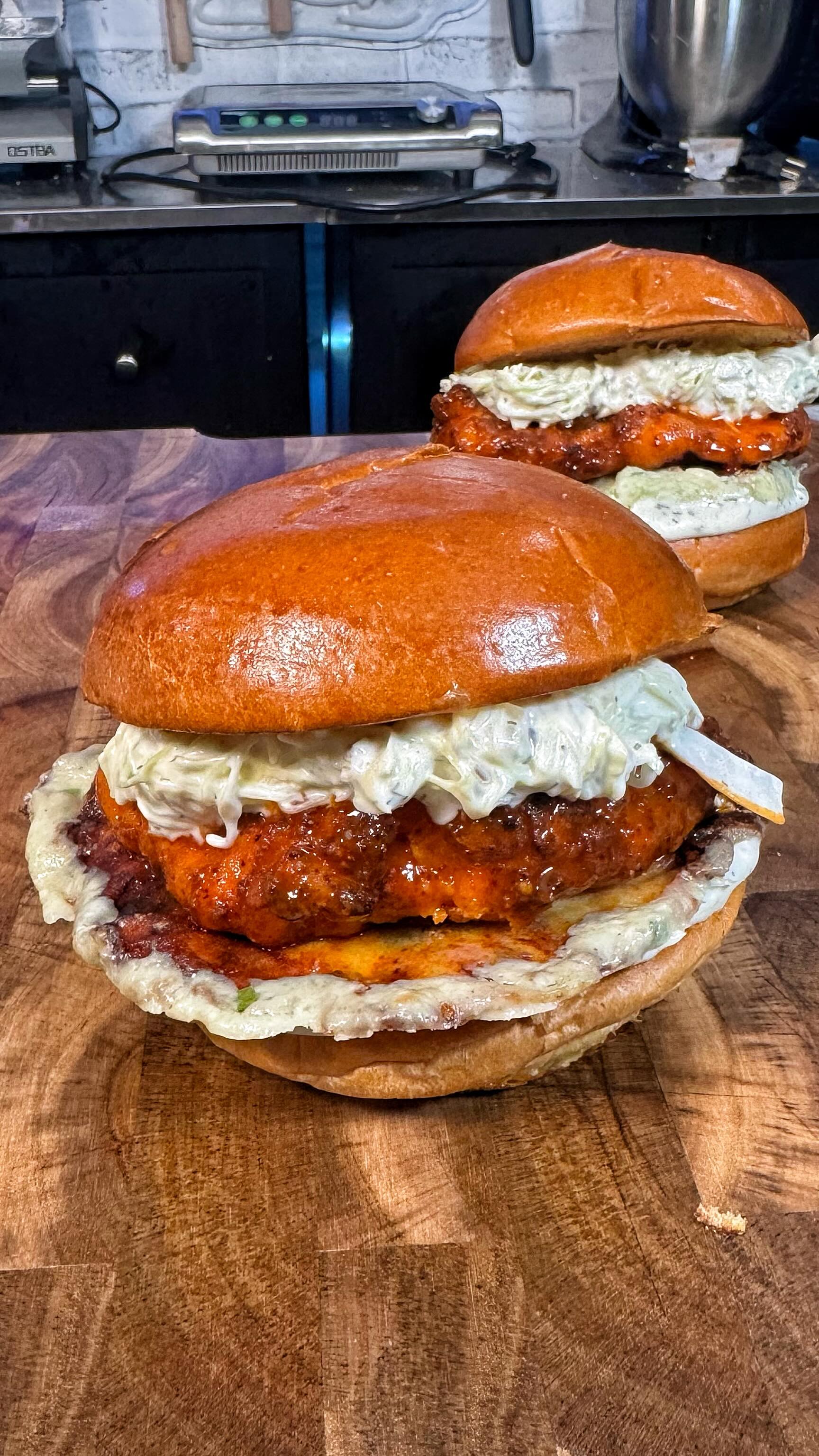 Buffalo chicken blue cheese sandwich