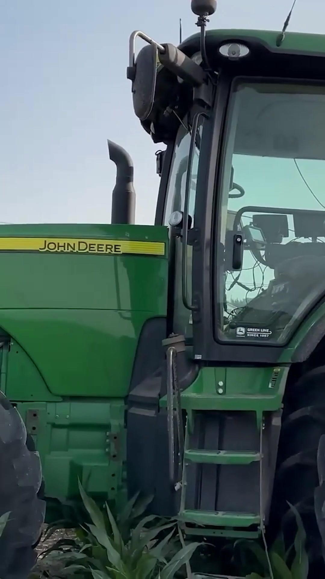 Driving a large farm tractor
