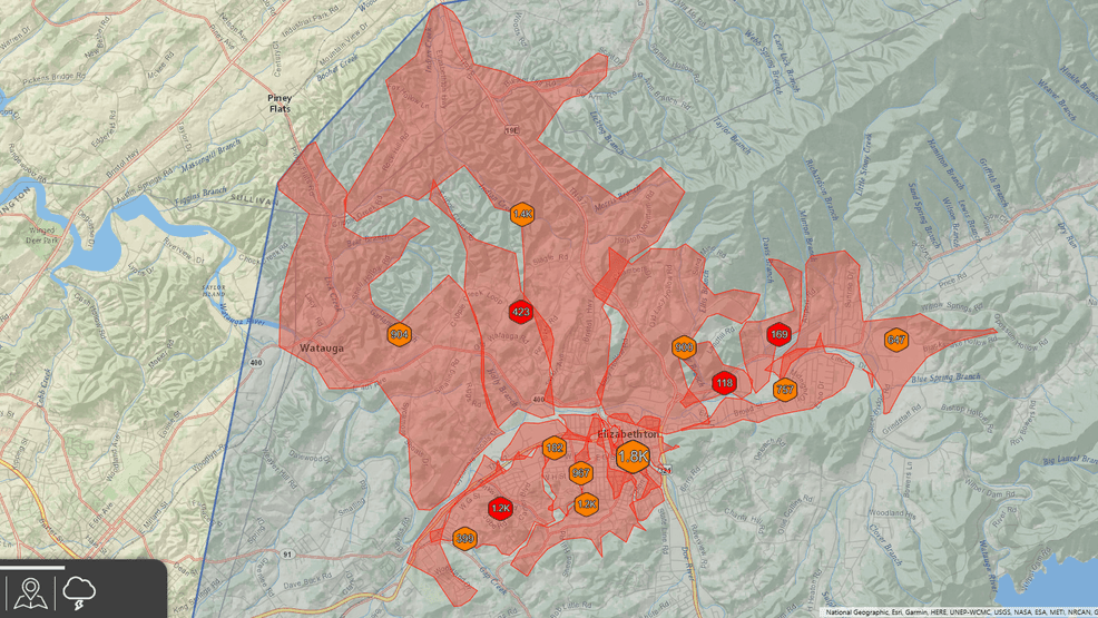 Wildlife activity causes early afternoon power outage in Elizabethton