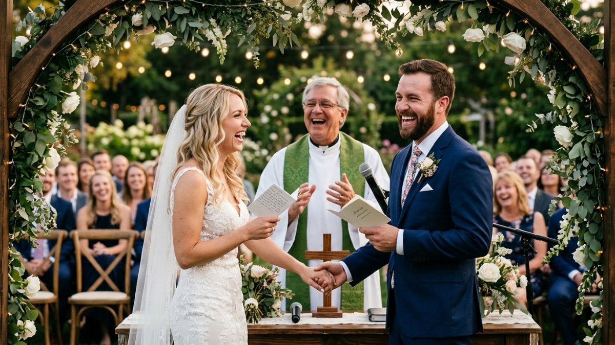 20 funny wedding vows the bride and groom said that sparked a laughing fit