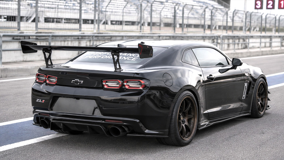 Camaro GT 7.9L V8 exhaust note high load track action