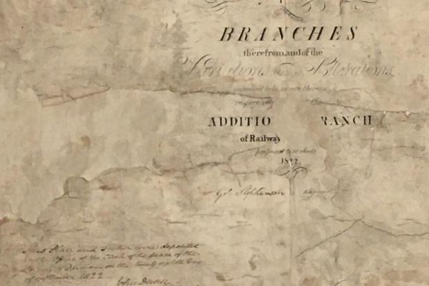Hidden 1822 railway map signed by George Stephenson restored after 200 ...