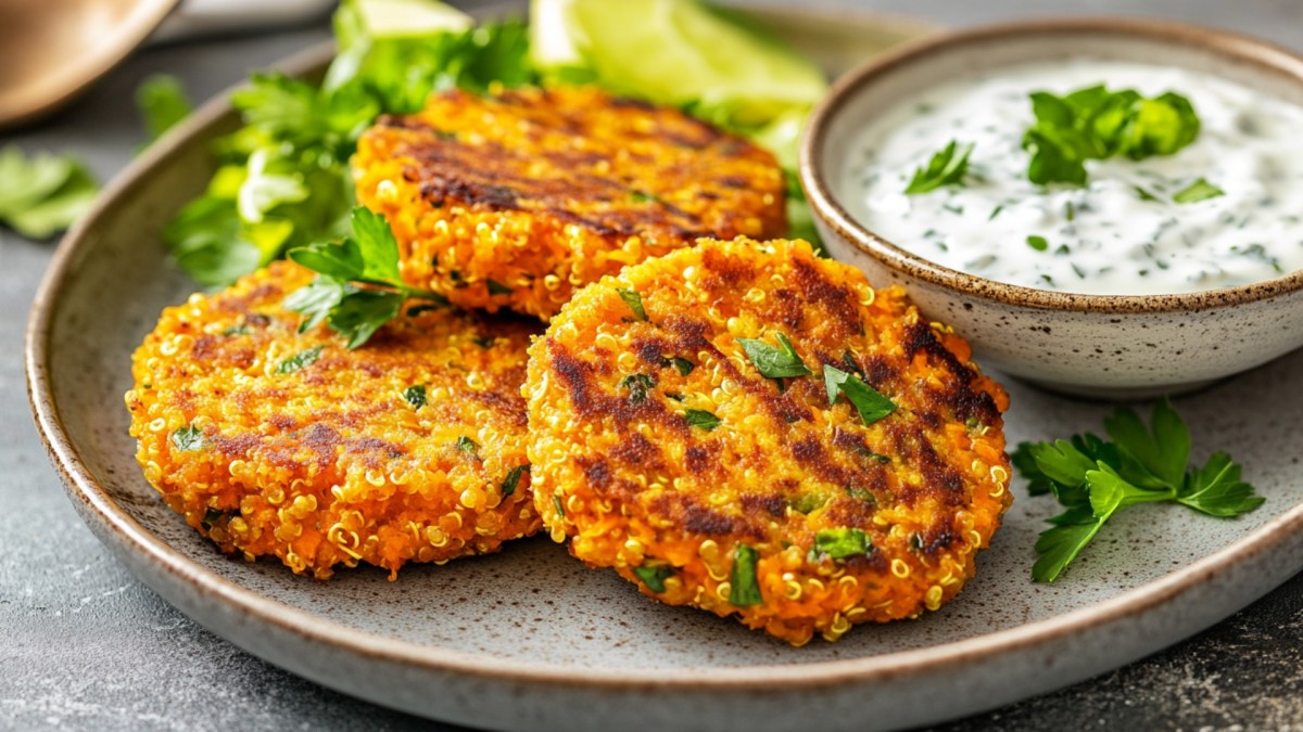 Quinoa-Karotten-Frikadellen mit Kräuter-Skyr: vegetarisch, würzig und ...