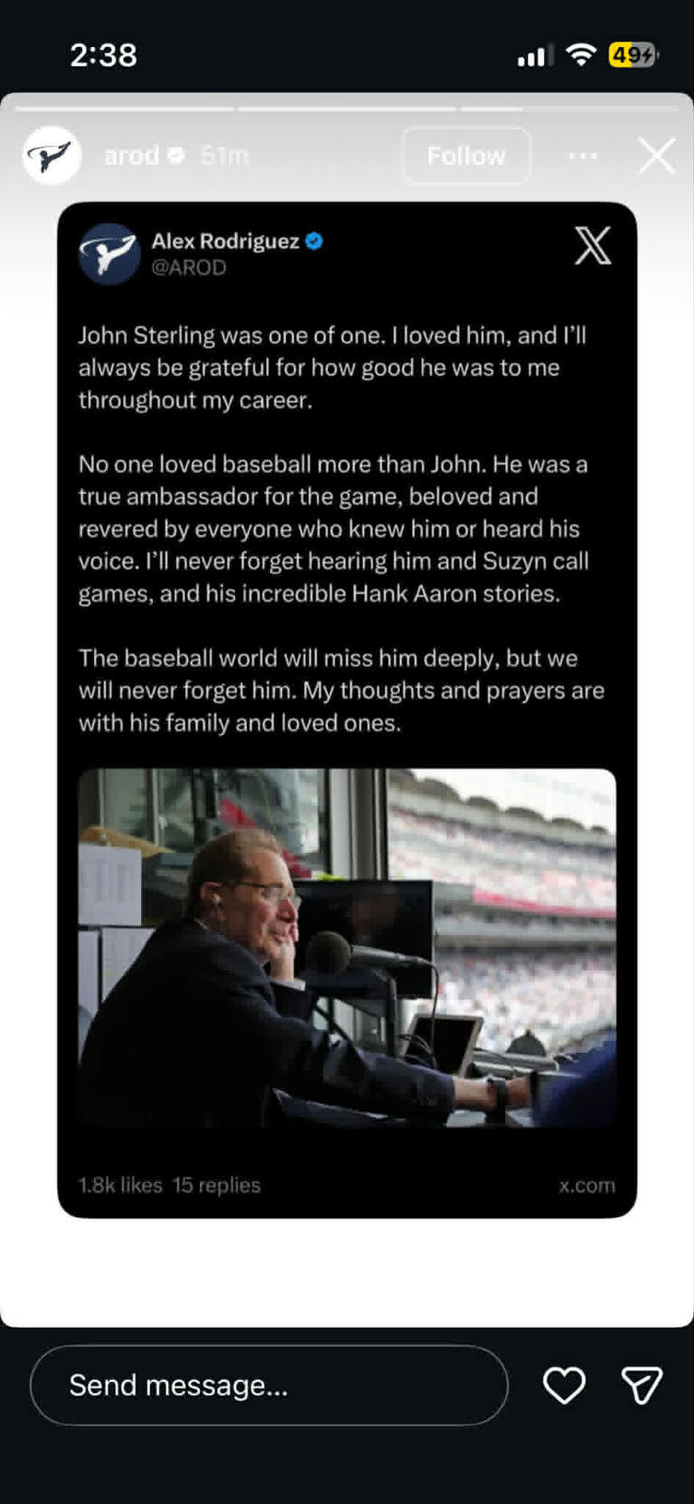 Yankees social media spotlight: Remembering John Sterling
