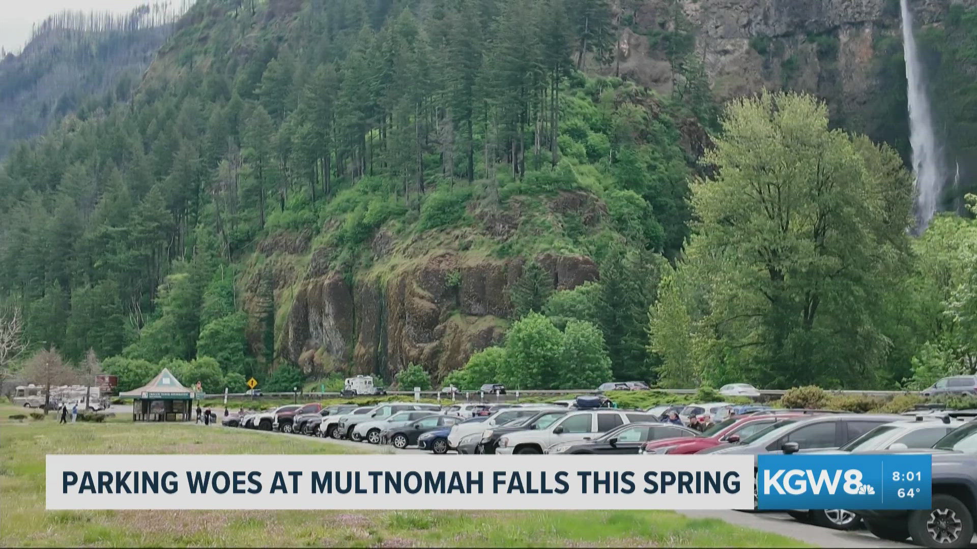 Spring crowds clog parking at Multnomah Falls ahead of permit season