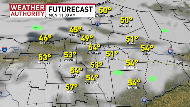 Warming up by nearly twenty degrees between Monday and next weekend