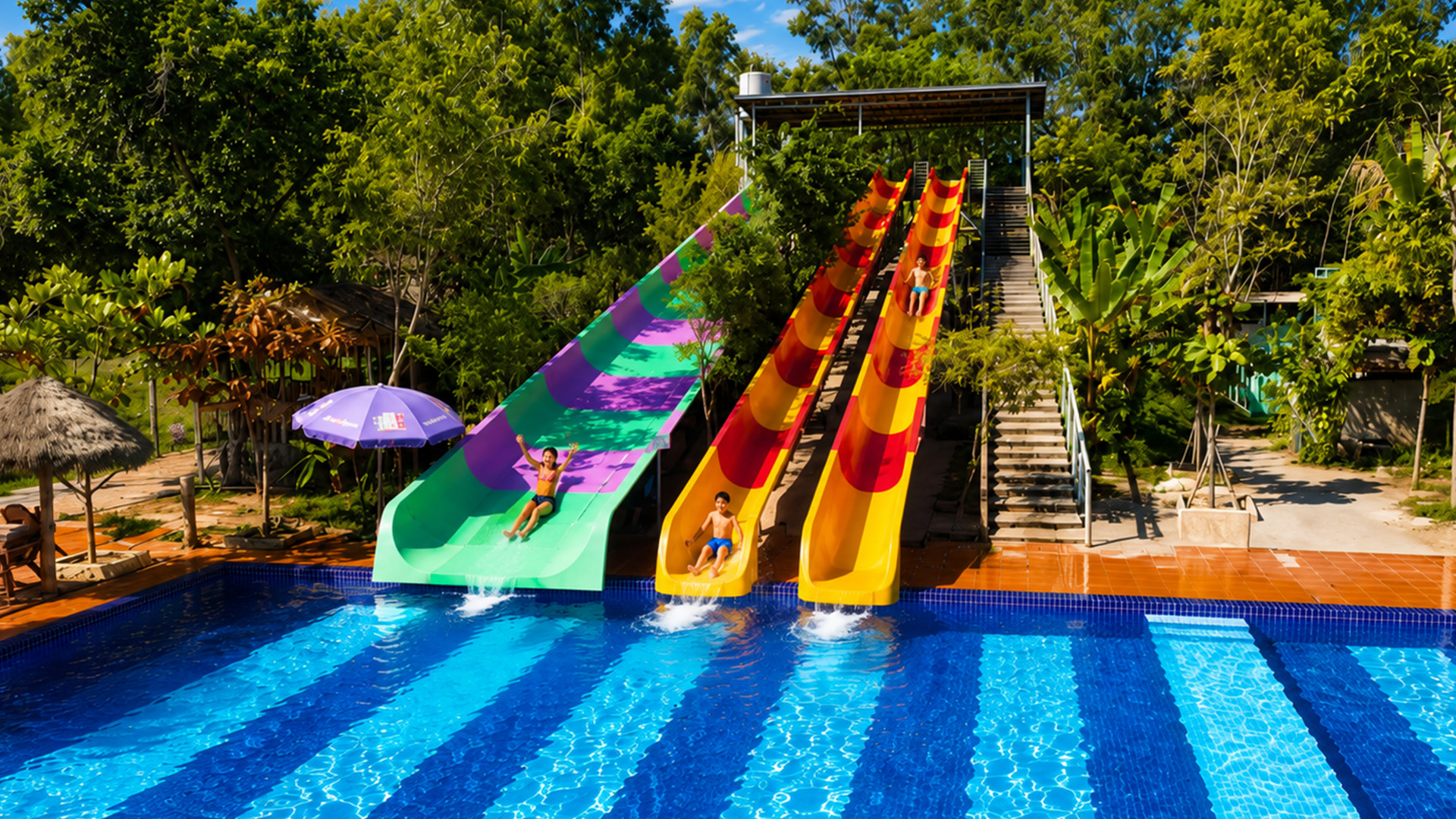 Sliding into fun at this Cambodia water park