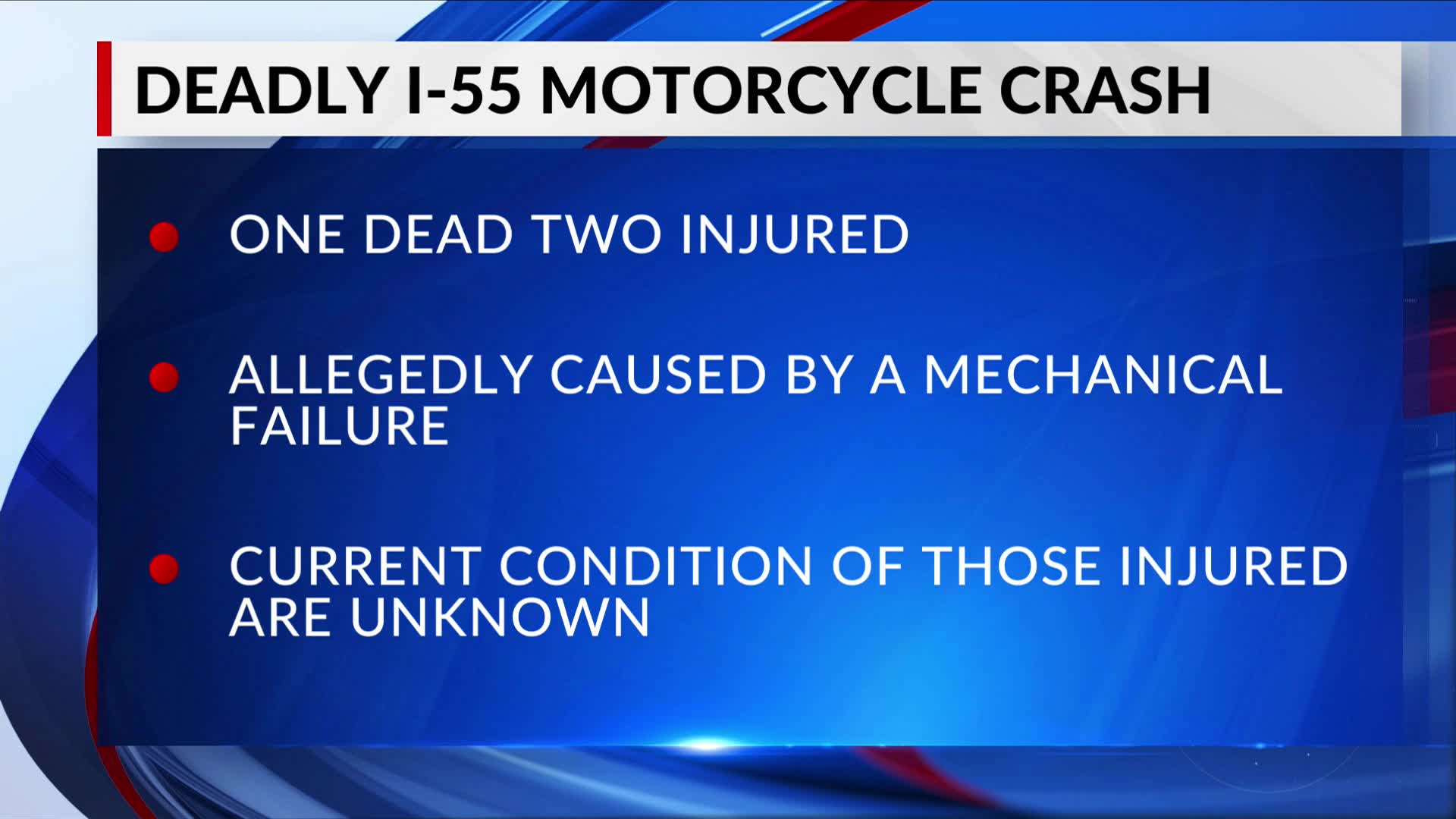 Deadly I-55 motorcycle crash