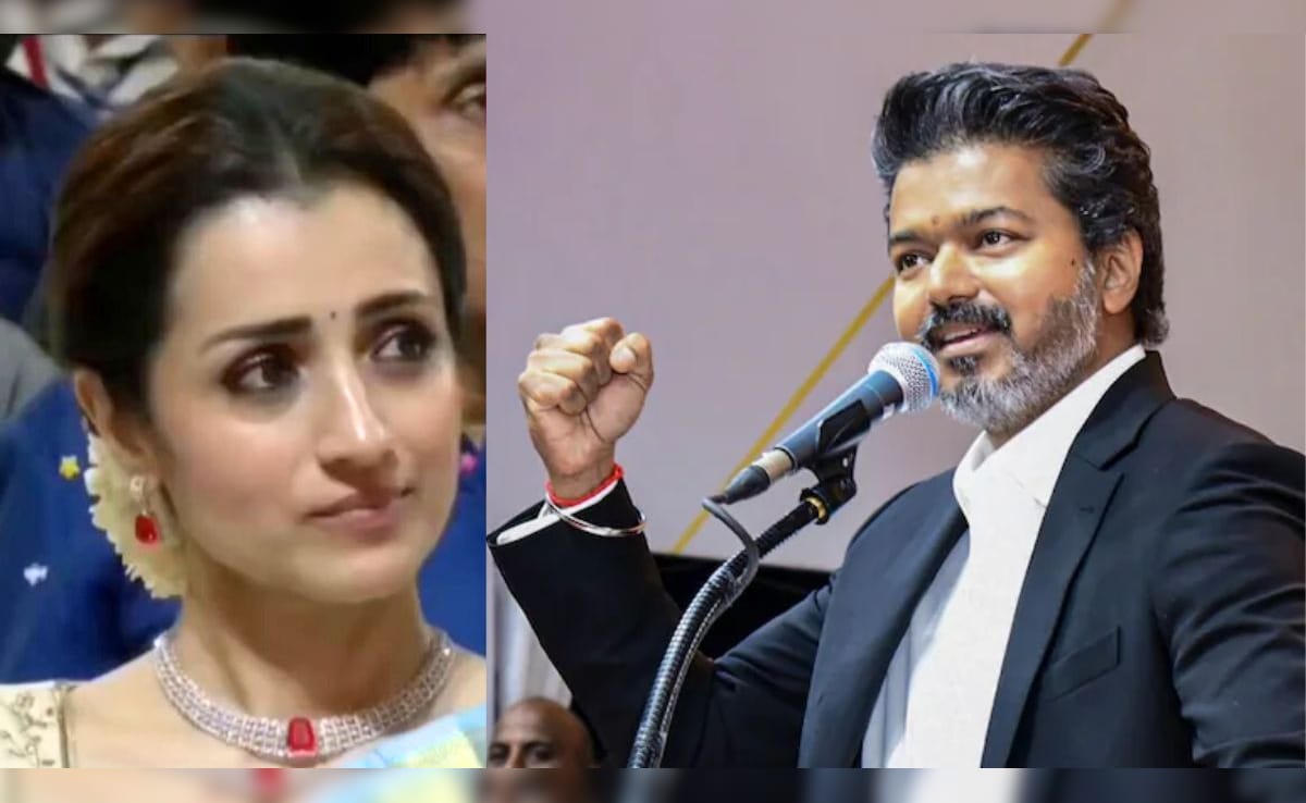 Viral video: Trisha fights tears during Vijay's oath-taking ceremony as ...
