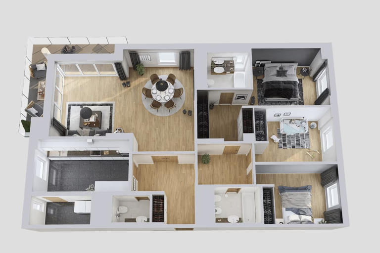Inspirasi desain rumah 6x9 minimalis dengan 3 kamar ideal