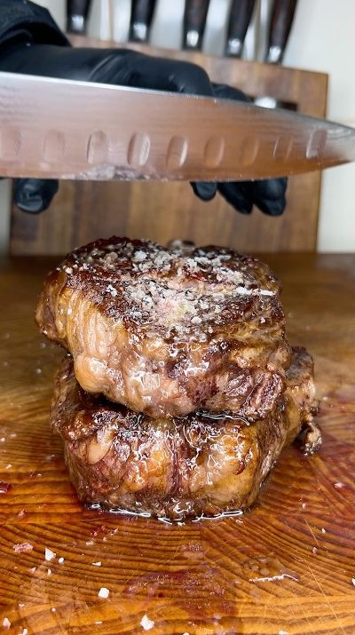 Unreal rib eye steak stack juicy thick-cut meat feast