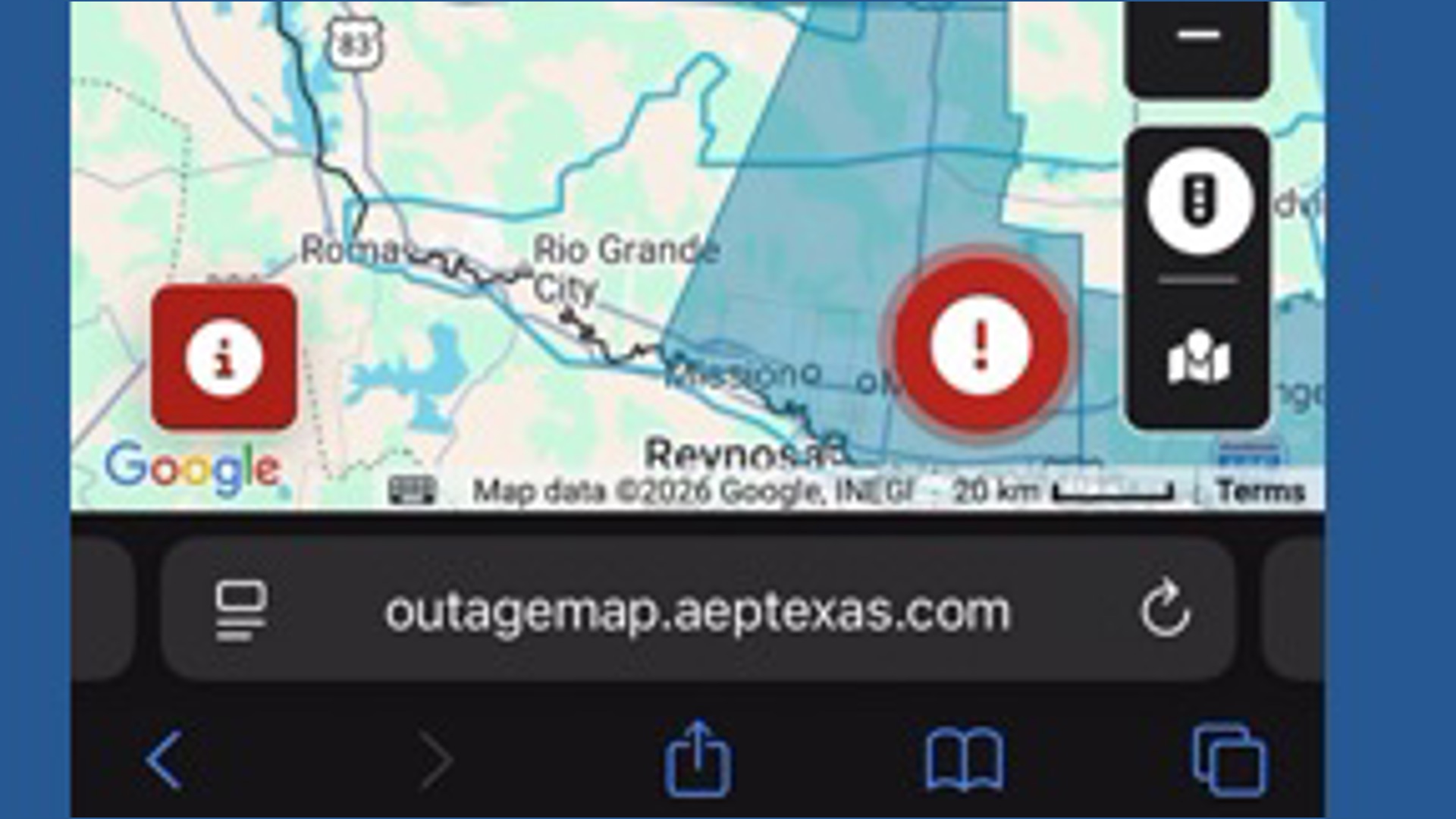 AEP power outage map