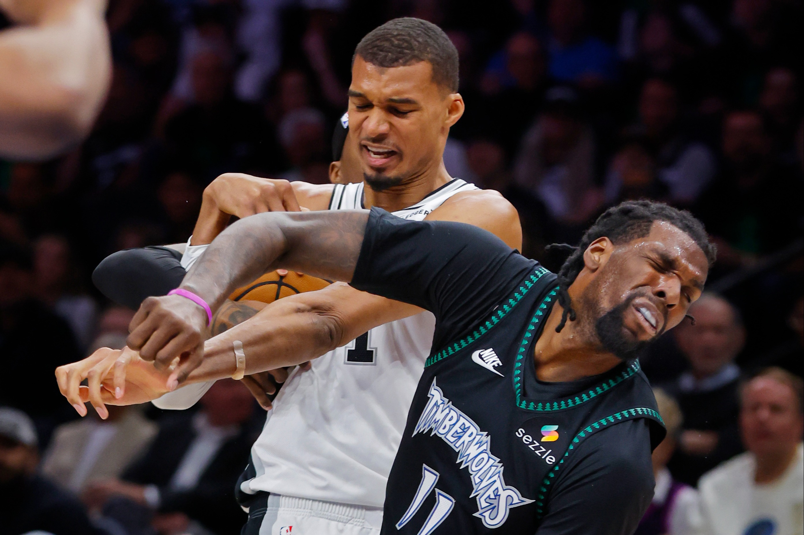Spurs’ Victor Wembanyama ejected for elbowing Timberwolves player in ...