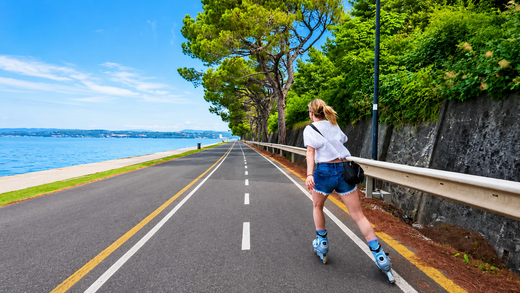 Slovenia’s coastal path stretching beside the Adriatic Sea