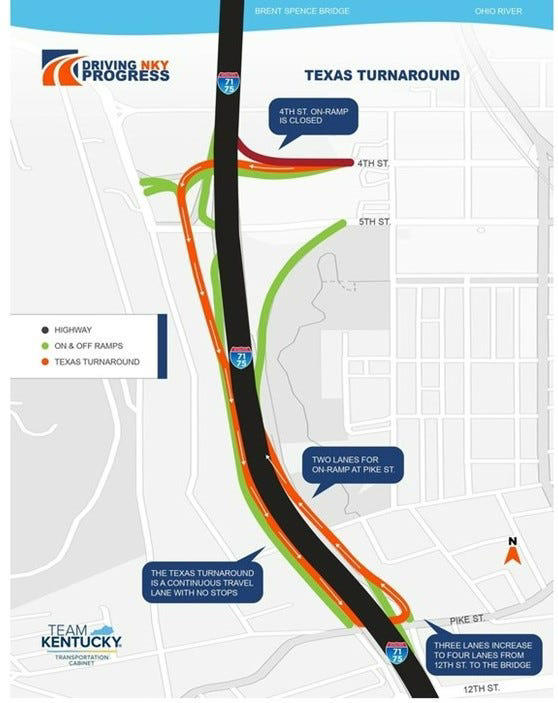 Giant new bridge means closed exits, no more 'Texas turnaround'
