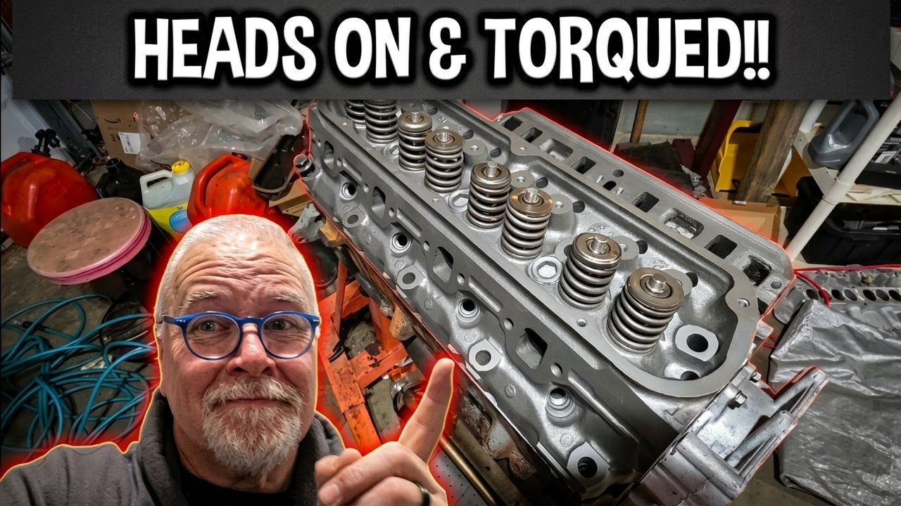 351W engine build cylinder heads torqued to spec milestone update