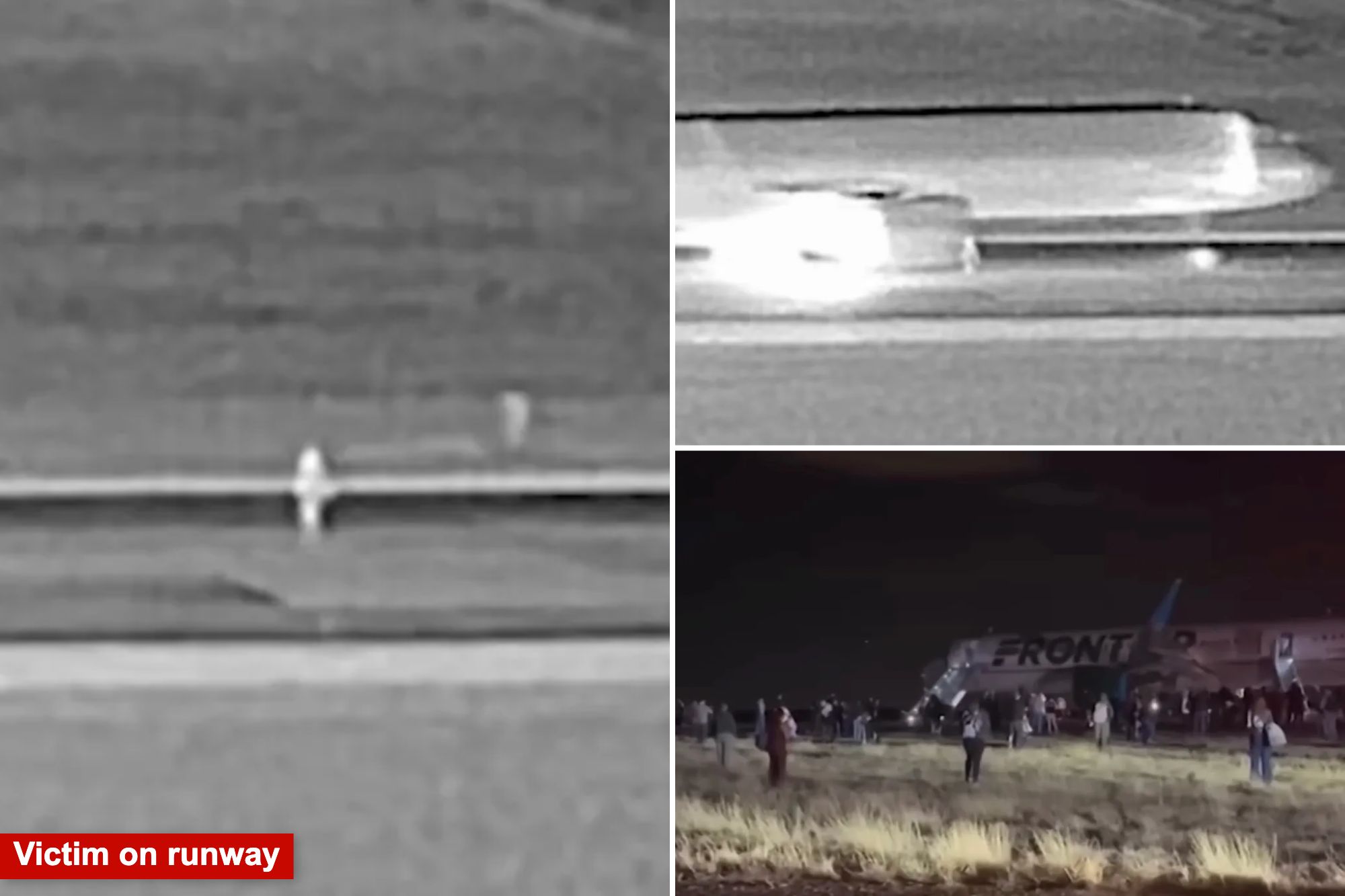 Moment Frontier Airlines plane strikes person on Denver runway seen in ...