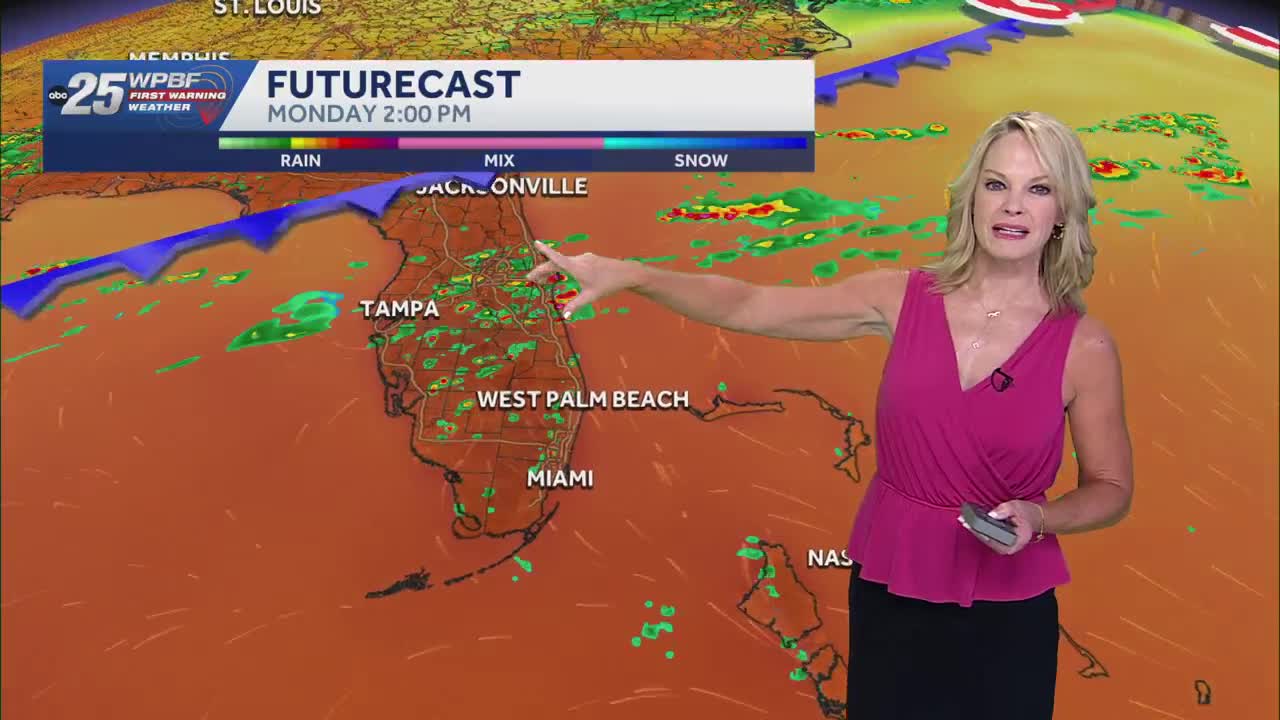 Marginal risk for strong storms late day for South Florida