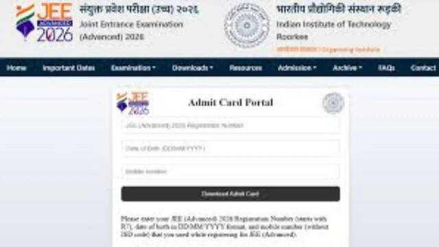 JEE Advanced 2026 admit card released: Download instructions and exam ...