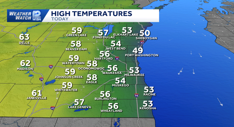 Cool today, storms tomorrow for southeast Wisconsin